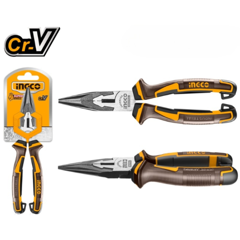 Ingco Plier Long Nose 160mm Black Finish - Gimme Online