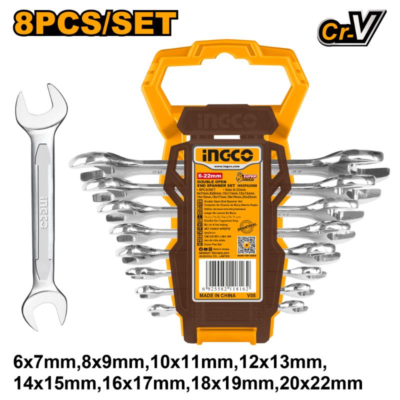 Ingco Spanner Double Ring Offset Set 6-20mm 8 Piece - Gimme Online